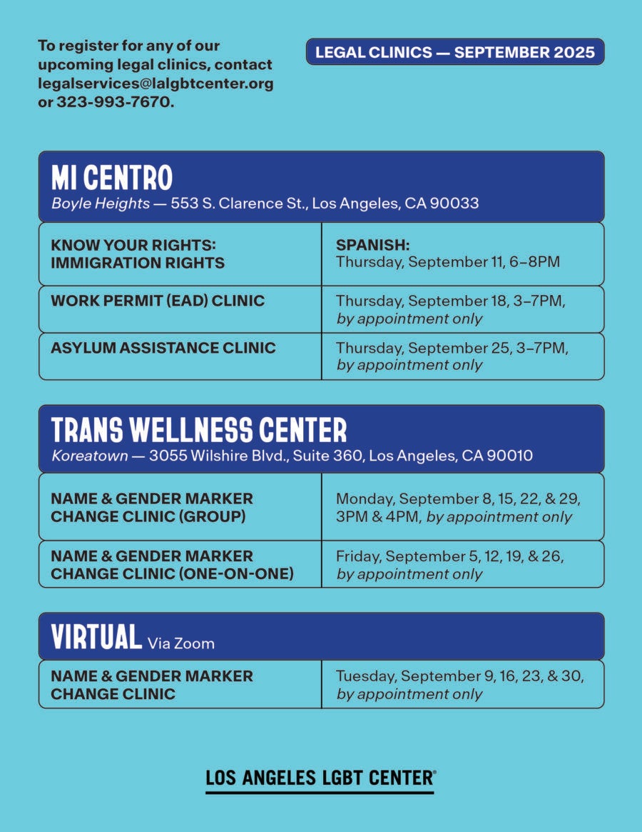 Know Your Rights: Free Legal Clinics at the Los Angeles LGBT Center ...